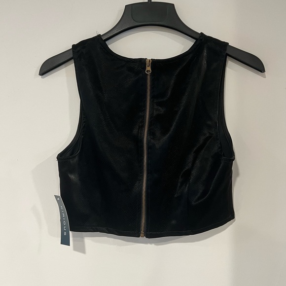 KIRIOUS LOS ANGELES | Tops | Kirious Los Angelesnwt Black Faux Leather ...